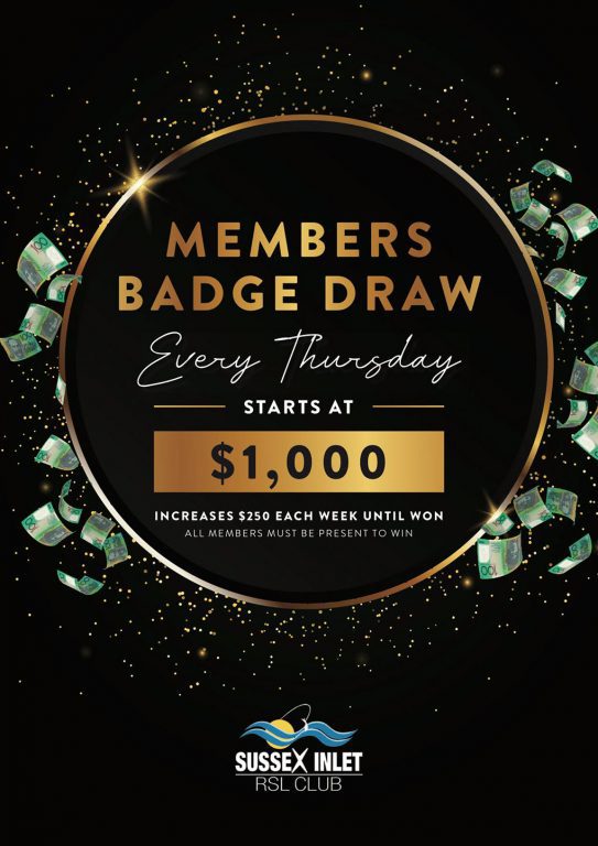Members Badge Draw - Sussex RSL